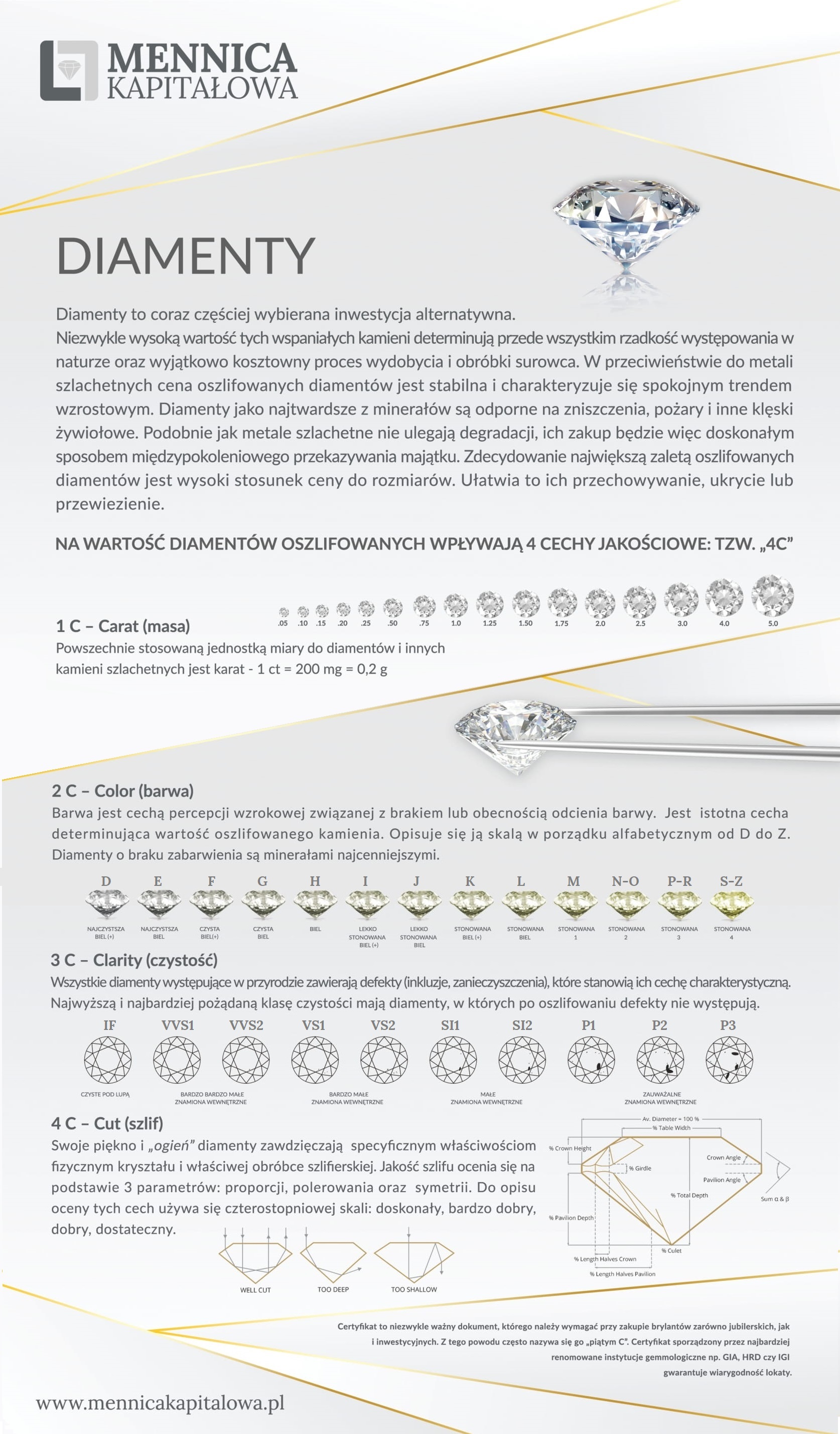 Brylant 1,00 ct | D | FL | Szlif doskonały | Diamenty \ DIAMENTY ...
