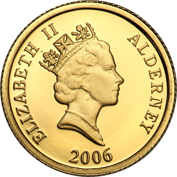 Złota moneta 1/25 oz z serii NAJMNIEJSZE MONETY ŚWIATA - Alderney. 1 ...